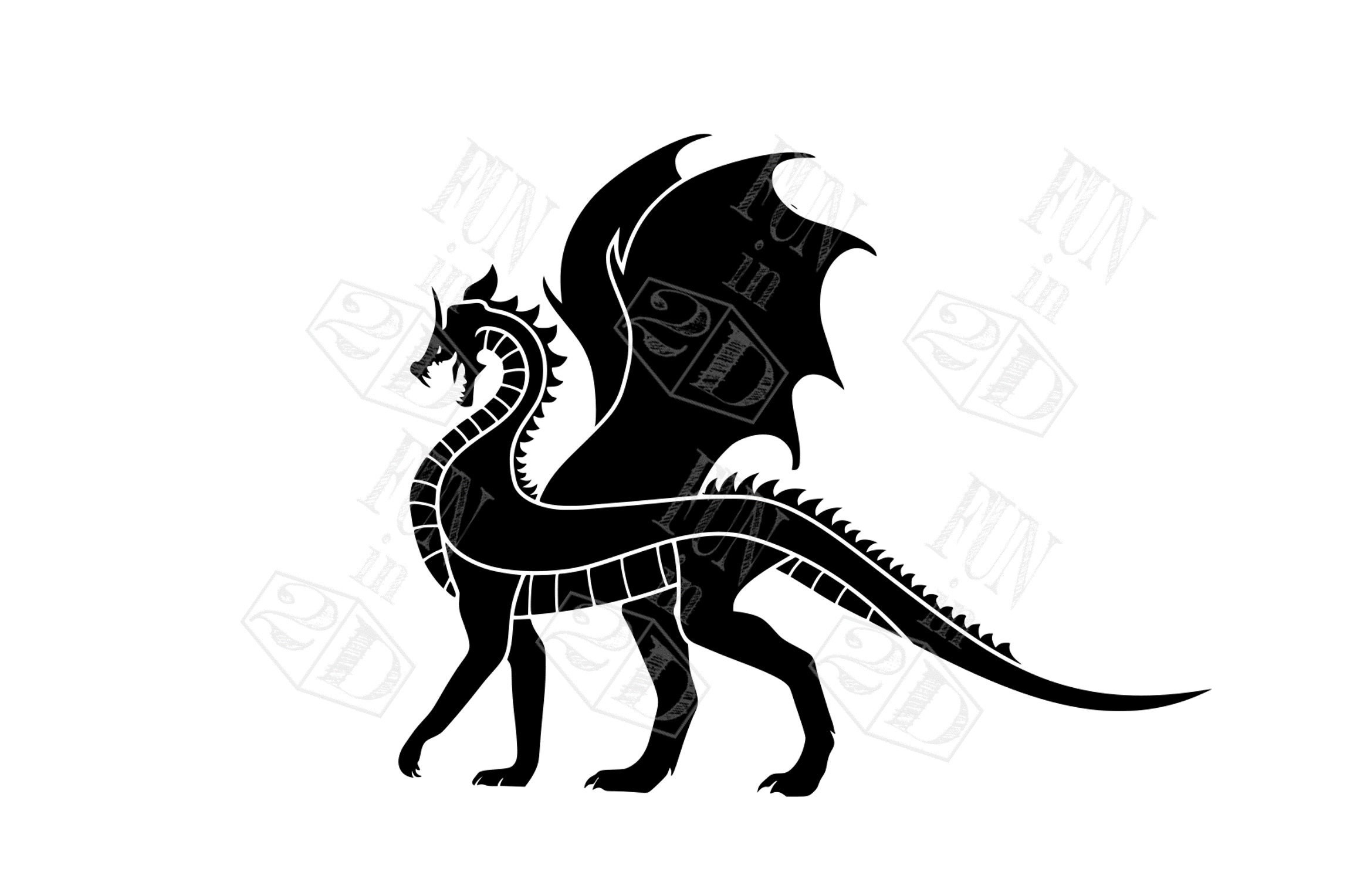 Roaring, Strutting Dragon SVG, PNG, DXF Cut Files for Cricut and ...