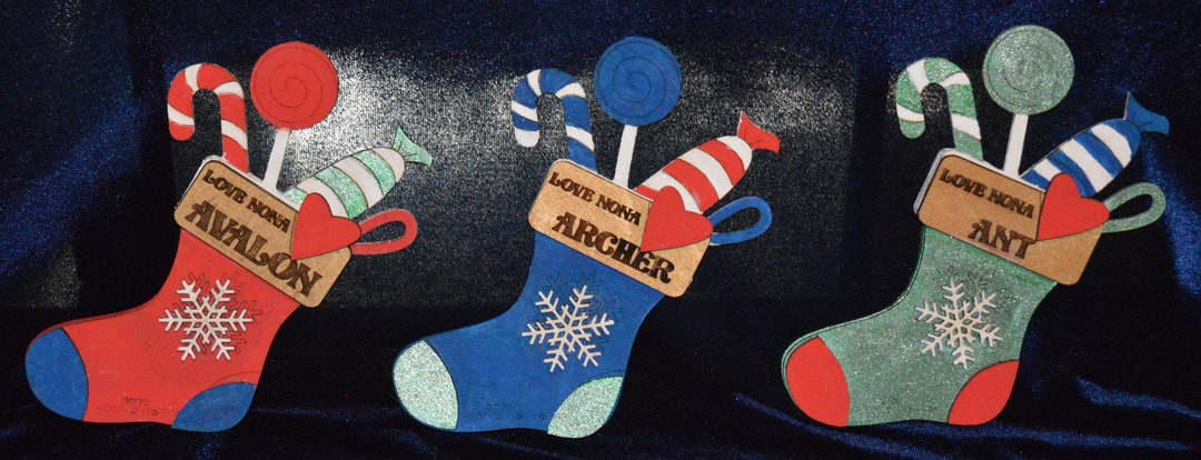 Wooden Stocking Card Holder Personalized Free One - Etsy