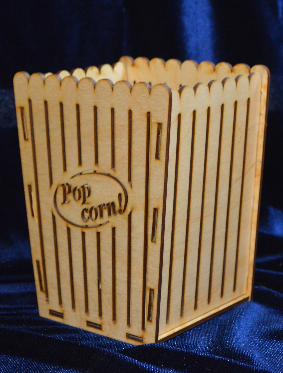 Small Popcorn Holder Decor All Wood - Etsy