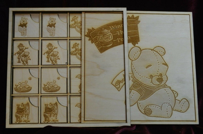 Winnie the Pooh Memory Game Slide Box | Etsy