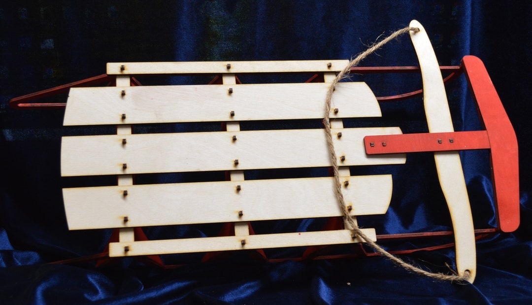 Wooden Old Time Sled With Rope Handle - Etsy