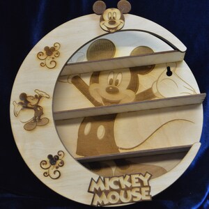 1st Mickey Mouse Round Shelf With Hangers All Wood - Etsy