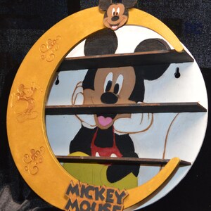 Wooden Mickey Mouse Painted Shelf With Hangers - Etsy