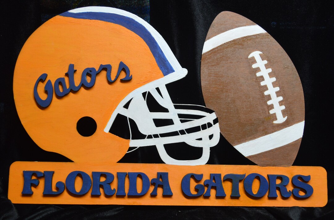 Wooden Florida Gators Helmet and Football Plaque With Raised Letters - Etsy