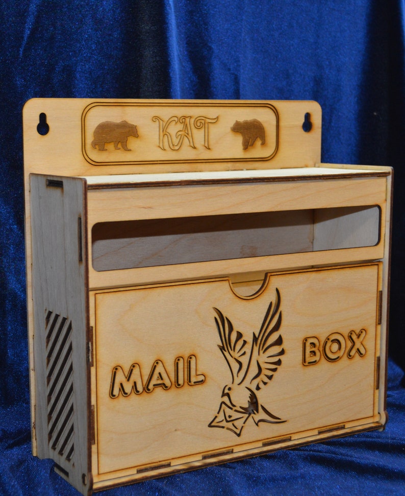 Mailbox With Pull Out Drawer All Wood/ Personalize for FREE - Etsy