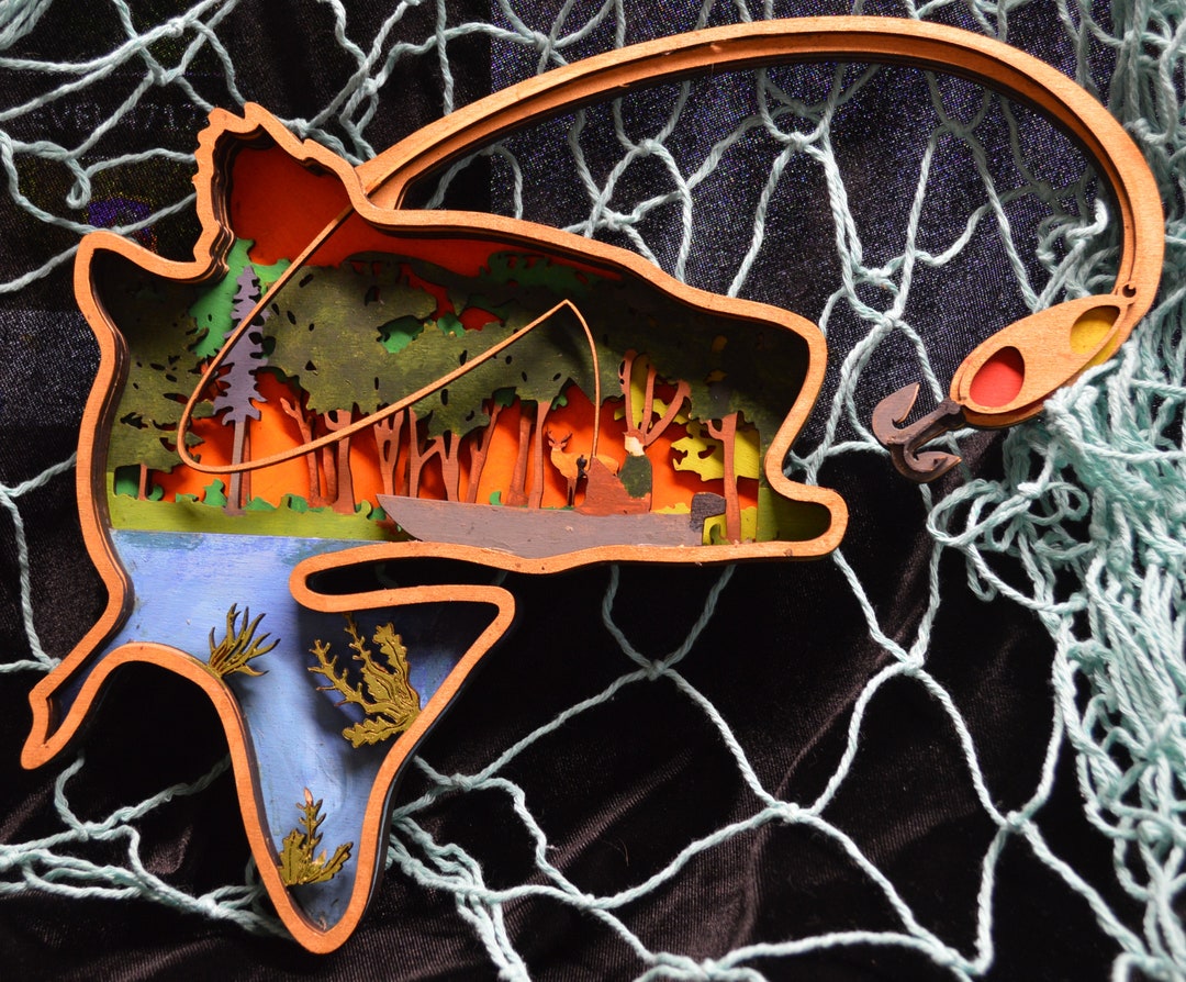 Bass Fish Layered Plaque With Hook - Etsy