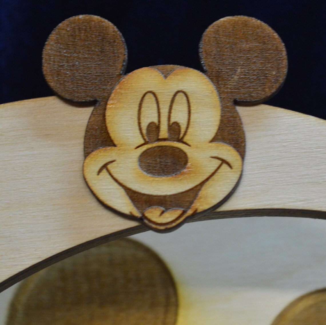 1st Mickey Mouse Round Shelf With Hangers All Wood - Etsy