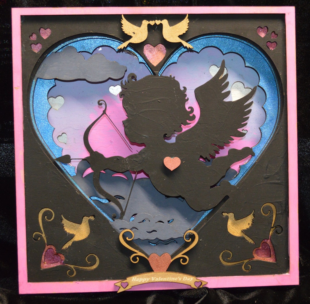 Cupid Shadow Box With Light and Hook - Etsy