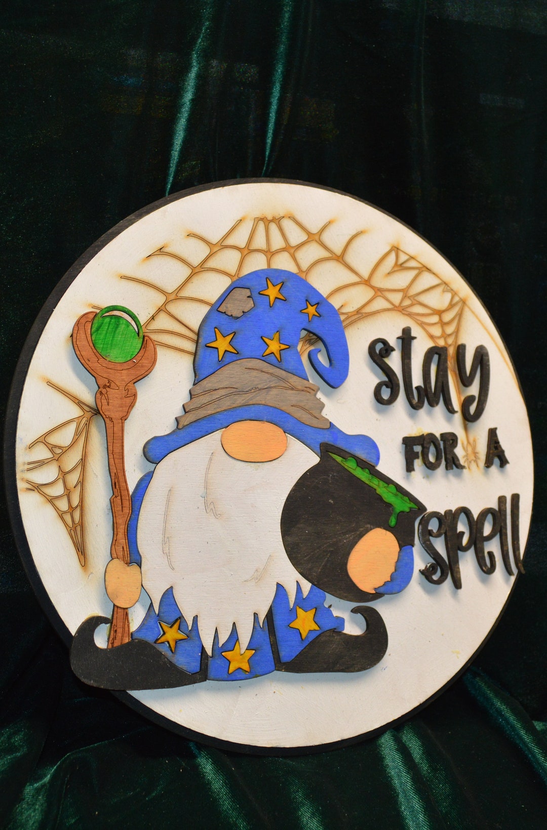Round Wooden Wizard Gnome With Hanger - Etsy