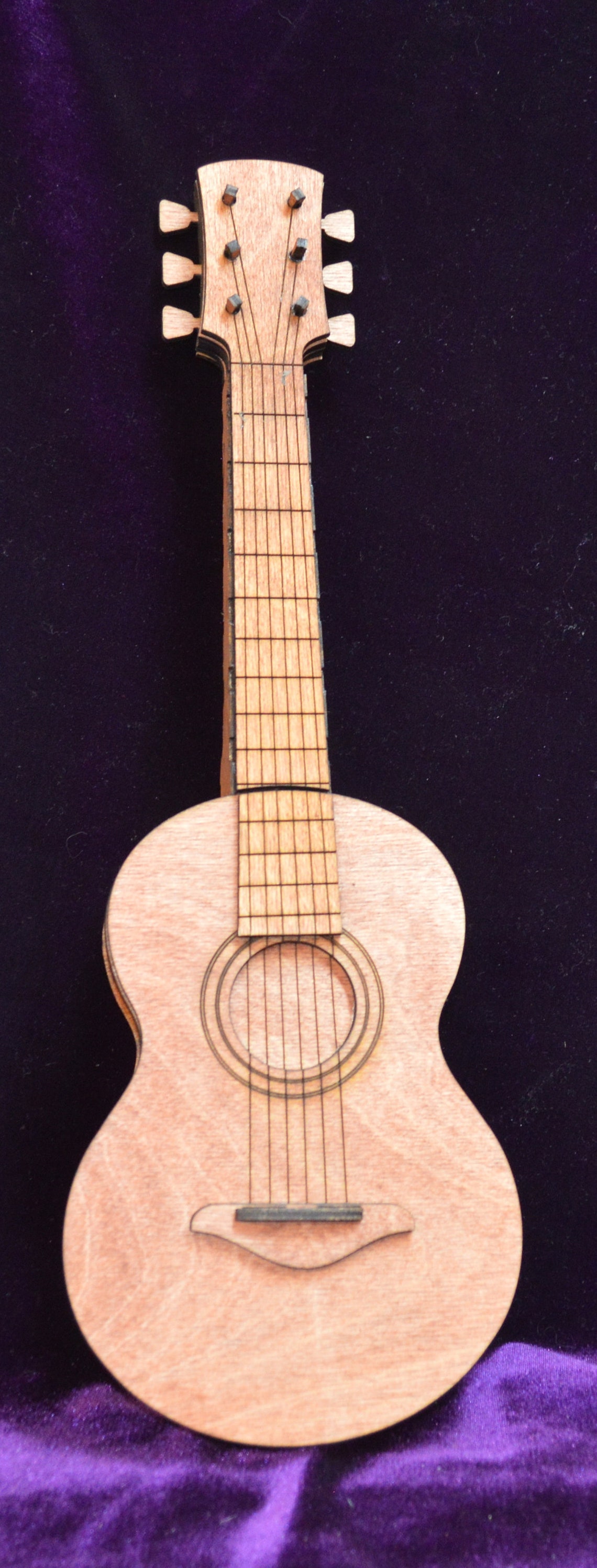 Cute Small Guitar with Compartment-Stained | Etsy