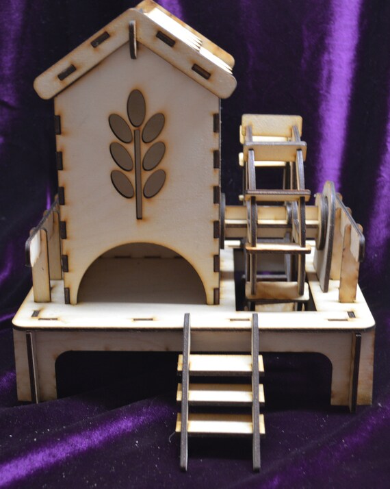 Wooden Tea House With Moving Water Wheel - Etsy