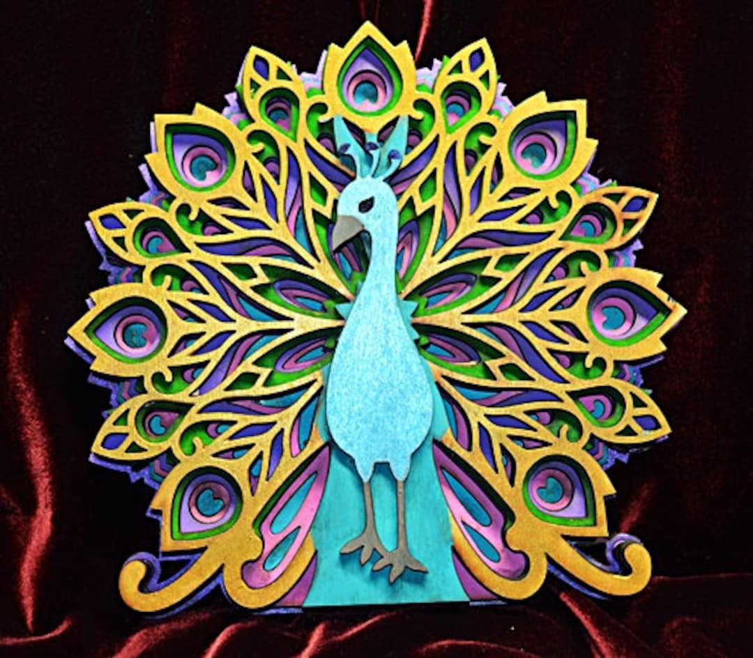Wooden Layered Peacock Plaque - Etsy