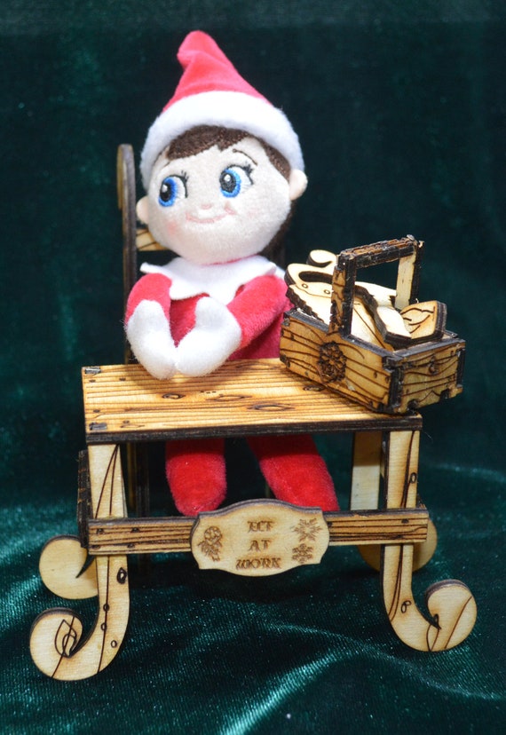 Very Tiny Elf Workshop Table Chair Toolbox and Tools | Etsy