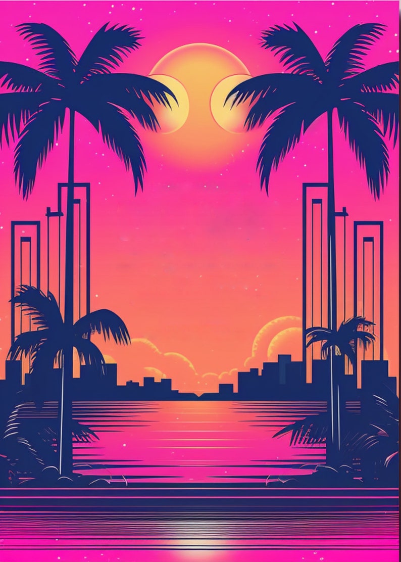 Beach Tropical Miami Cuba Style Digital Download Scrapbook Background ...