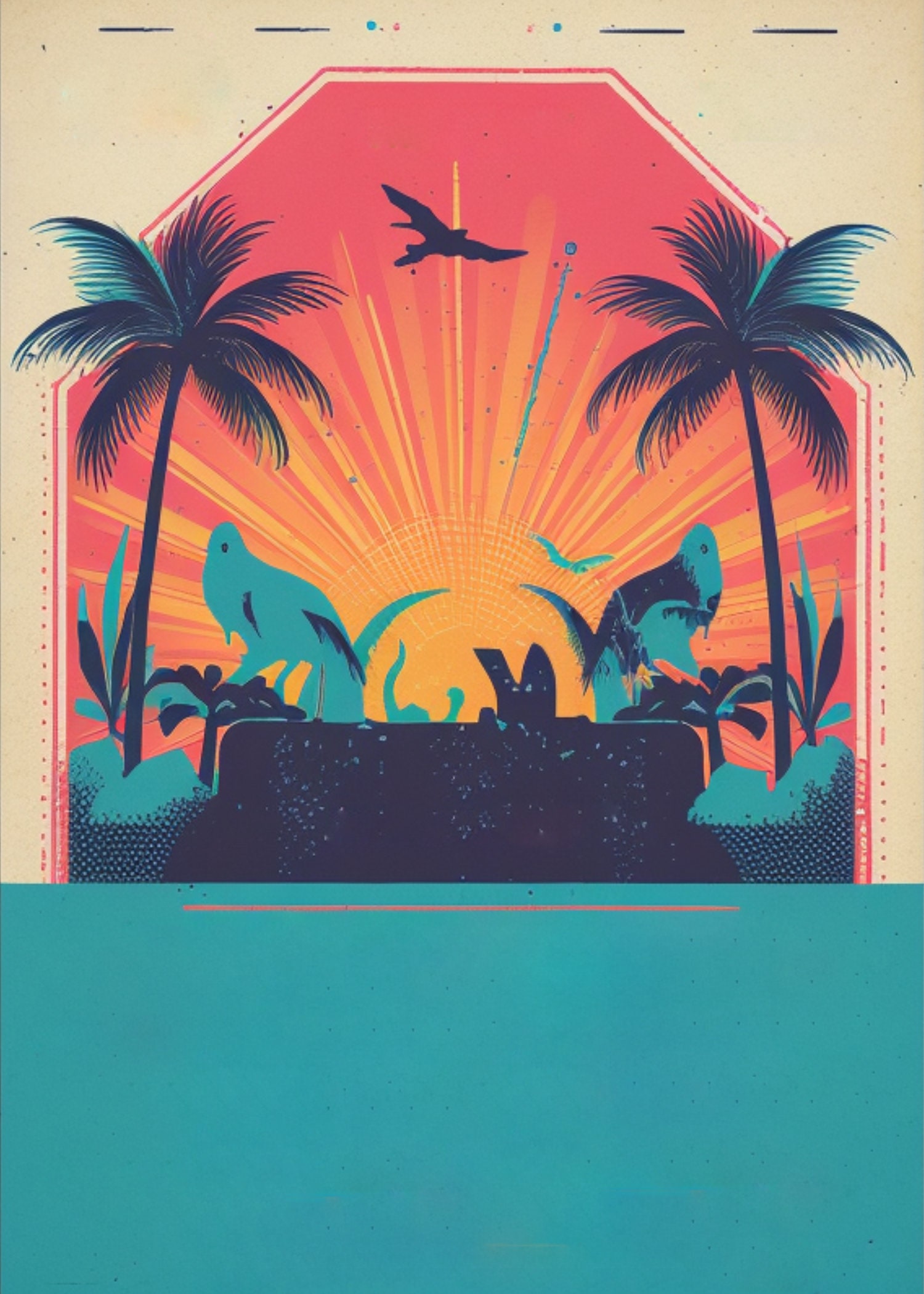 Beach Tropical Miami Cuba Style Digital Download Scrapbook Background ...