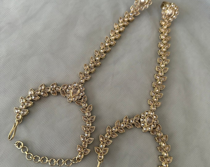 Kundan Single Hath Paan/bracelet/haath Phool/hathh Panja/finger Hand ...