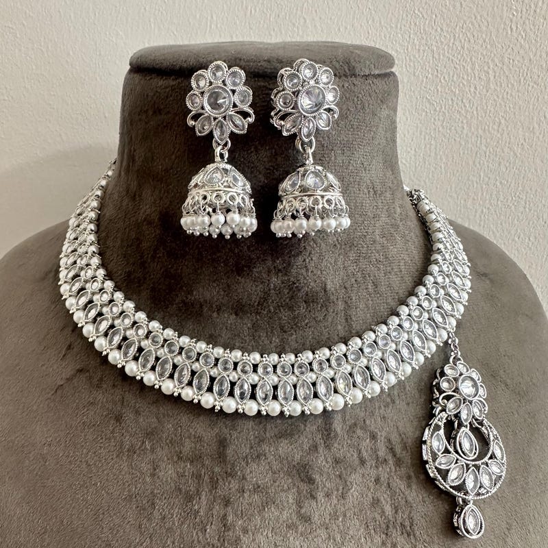Silver Jewellery Sets Asian - Etsy UK