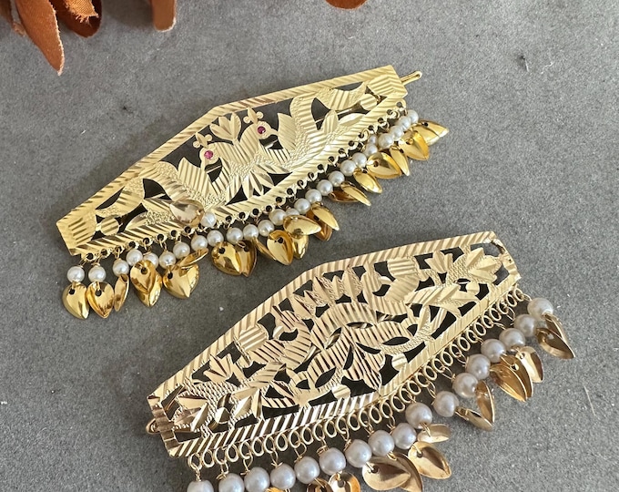Traditional Punjabi Pippal Patti Necklace/earrings Tikka Set/gold ...