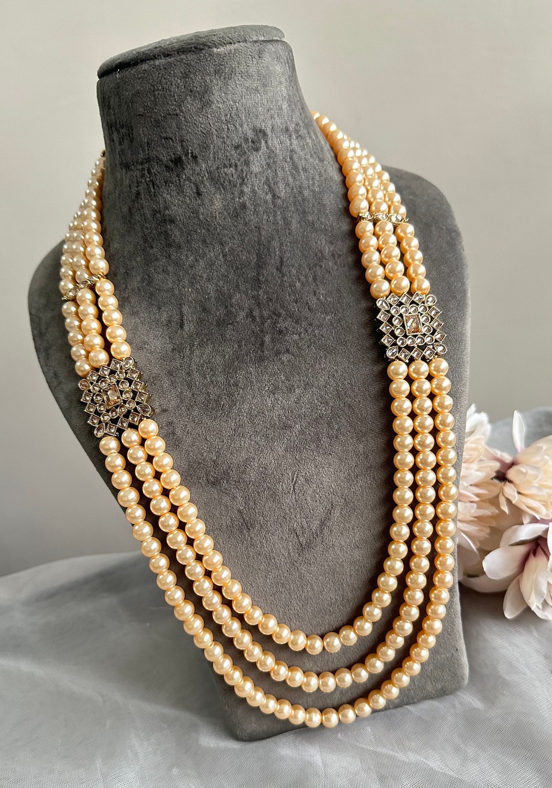 Imitation Pearl Rani Haar Necklace - 32cm Drop - Etsy