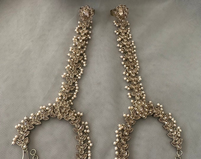 Kundan Single Hath Paan/bracelet/haath Phool/hathh Panja/finger Hand ...