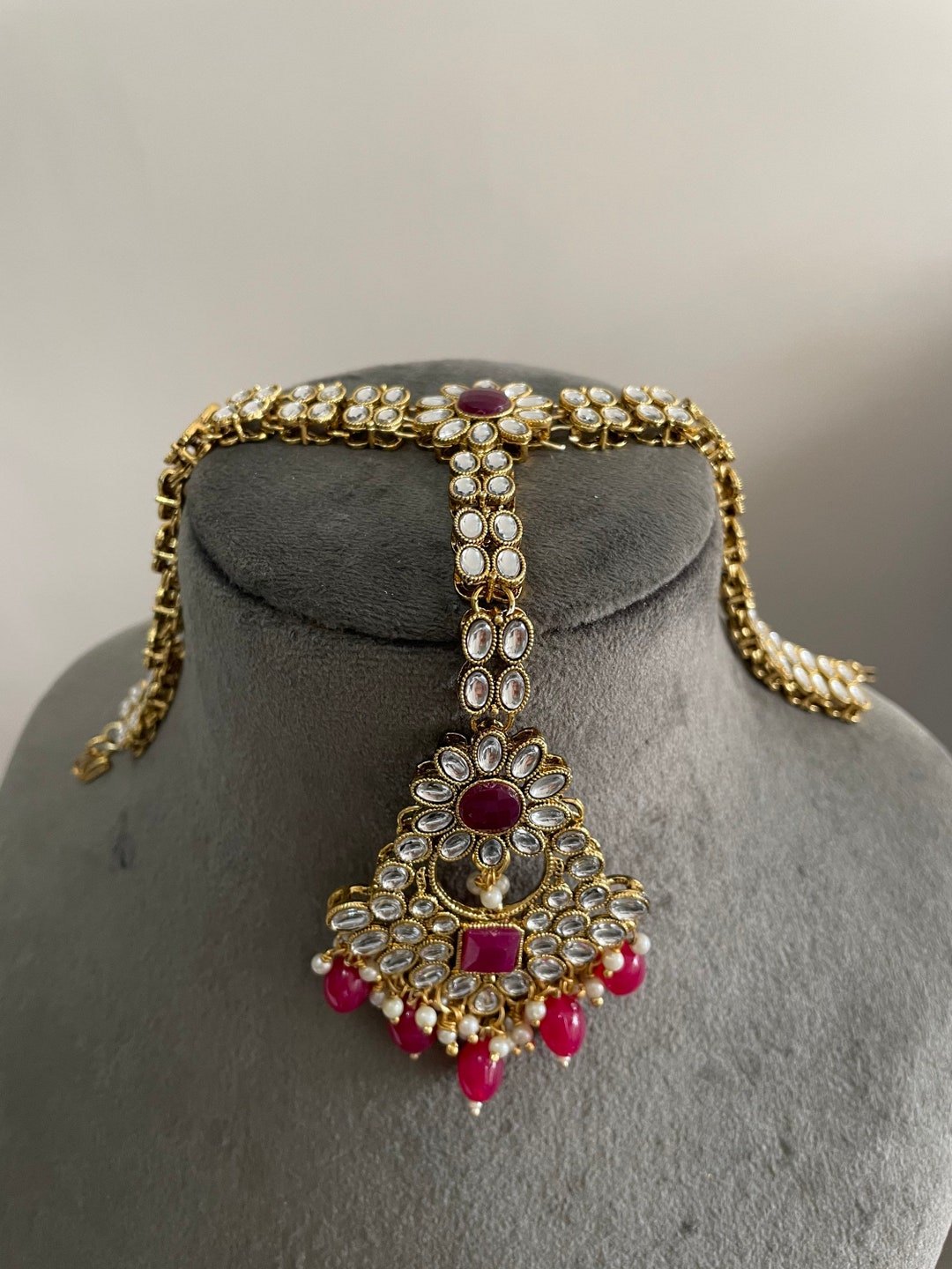 Gg Beautiful Mathapatti /headpiece /head Jewelry/sheeshphool - Etsy
