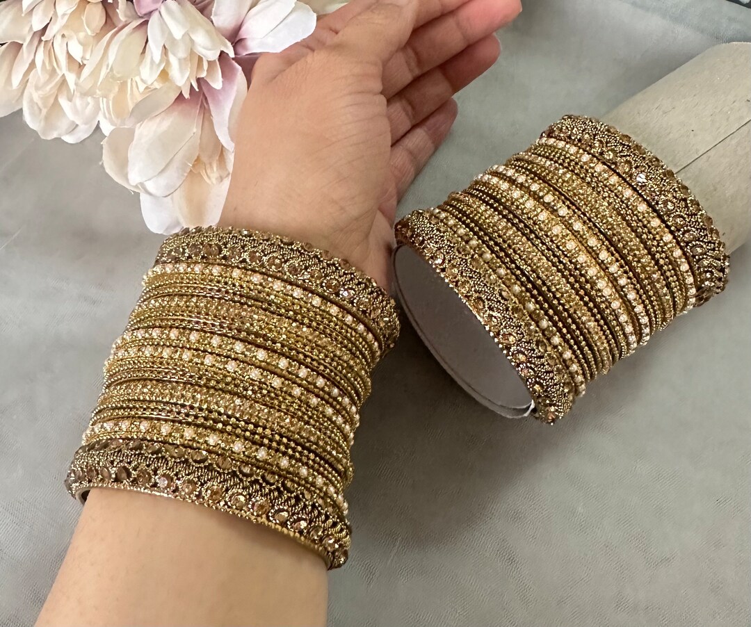 Gg Pretty Imitation Gold Bangles Set for Both Hands - Etsy