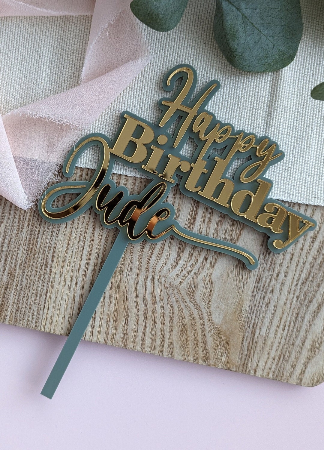 Personalised Double Layer Topper Swirly Style, Wedding Cake Topper ...