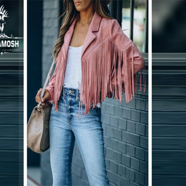 Pink Leather Jacket - Etsy