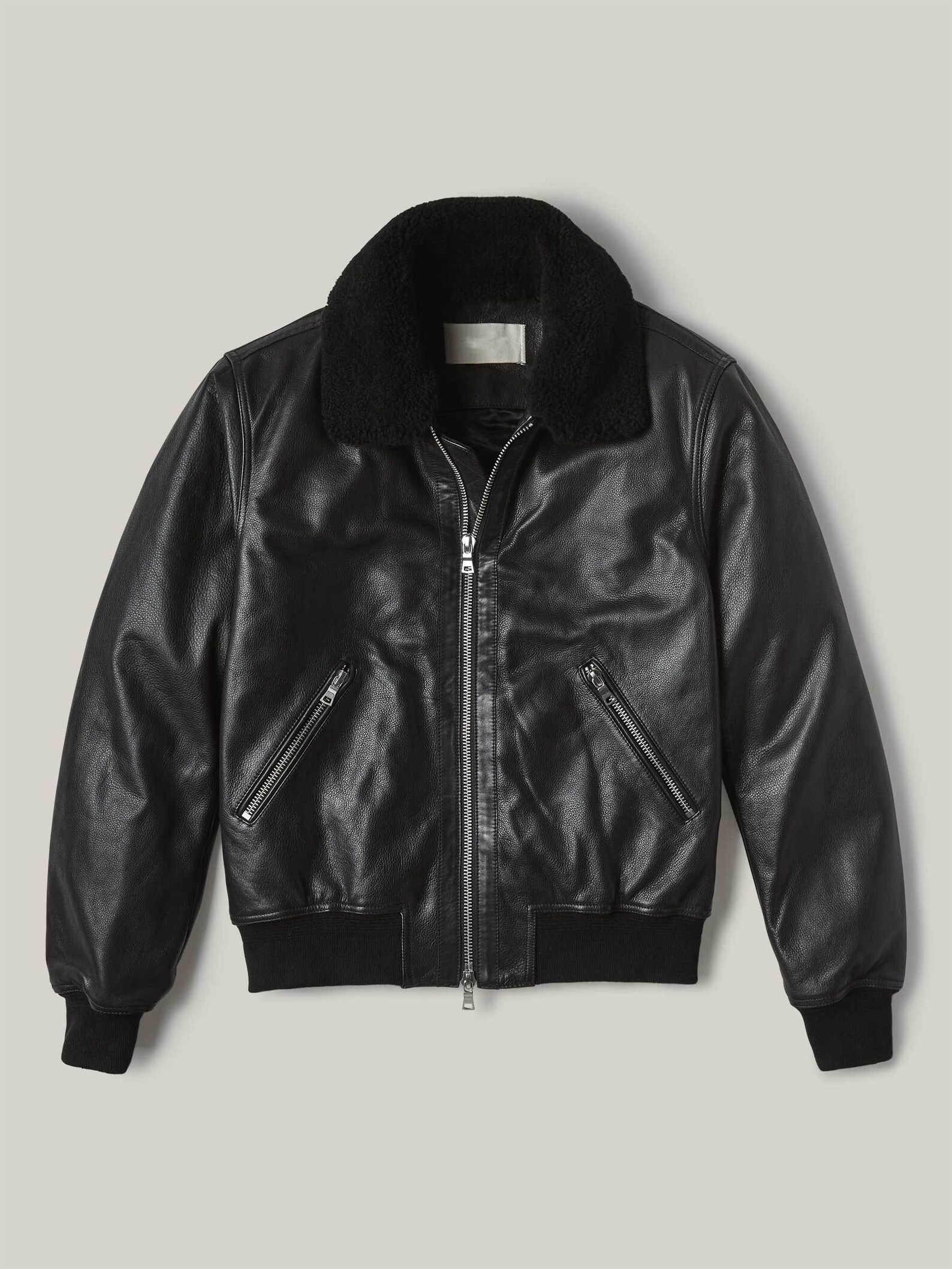Mens Bomber Vintage Aviator Black Distressed FUR Collar Leather Jacket ...