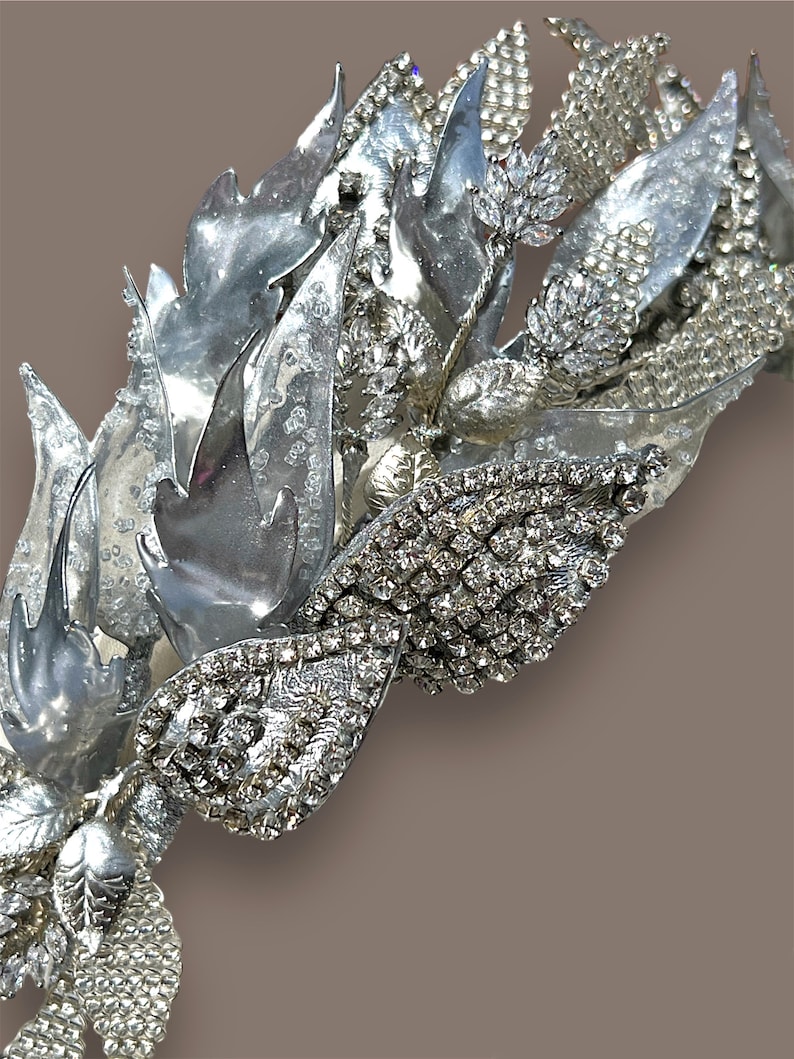 Catherine Coronation Silver Crown Kate Leaves Tiara Laurel Wreath ...
