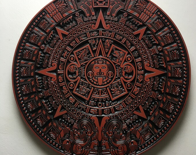 Aztec Calendar Red Pearl Finish - Etsy