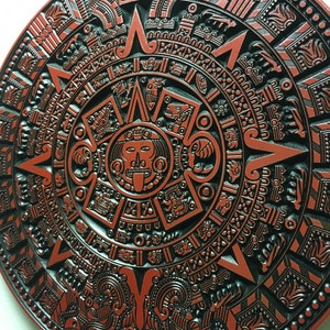 Aztec Calendar Red Pearl Finish - Etsy