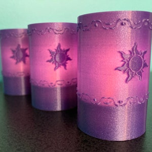 Tangled Lantern Tea Lights Rapunzels Floating Lights Three 3 Purple ...