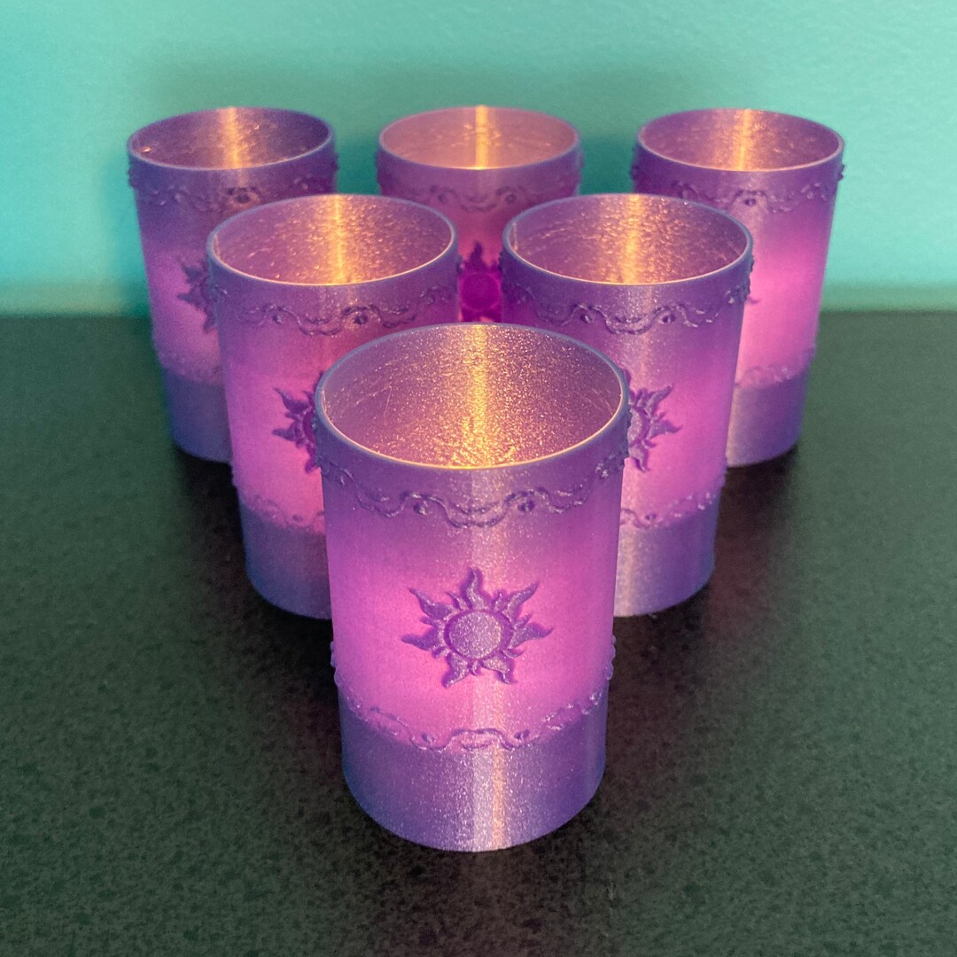 Tangled Lantern Tea Lights Rapunzels Floating Lights Six 6 Purple ...