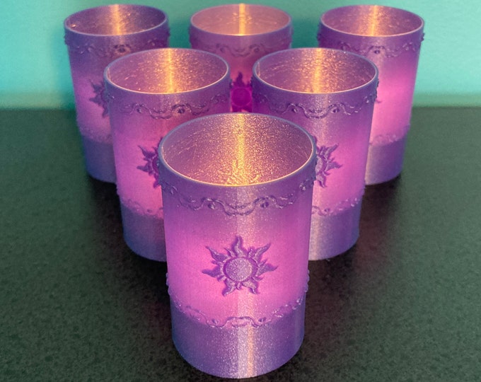 Tangled Lantern Tea Lights Rapunzels Floating Lights Six 6 Purple ...