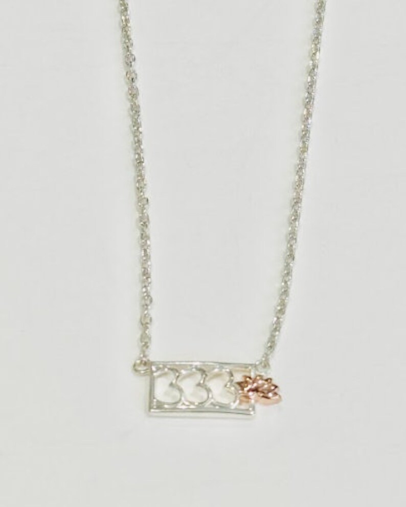 333 Necklace Angel Number Necklace growth Sterling Silver Dainty ...