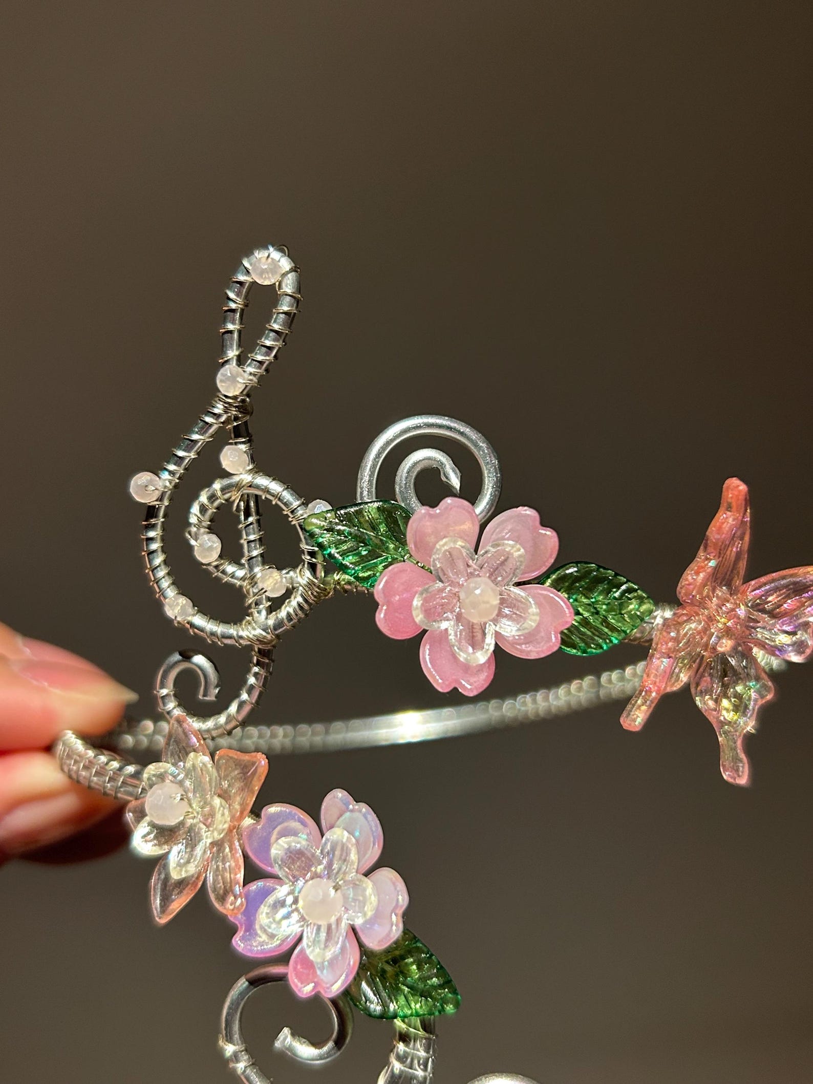 Handmade Musical Note Arm Cuff With Flowers & Beads - Etsy