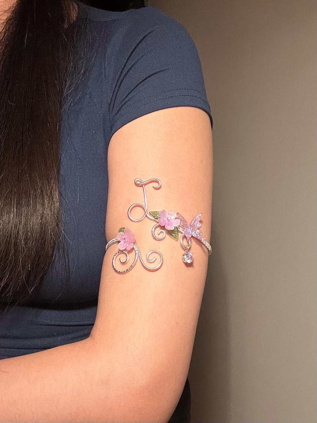 Music Arm Cuff / Alto Clef Treble Clef Bass Clef Flower Note Wire ...