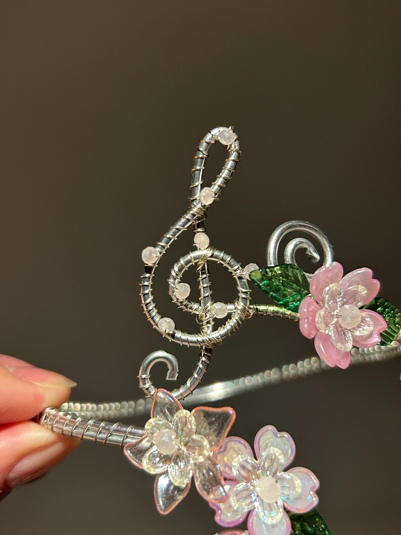 Handmade Musical Note Arm Cuff With Flowers & Beads - Etsy
