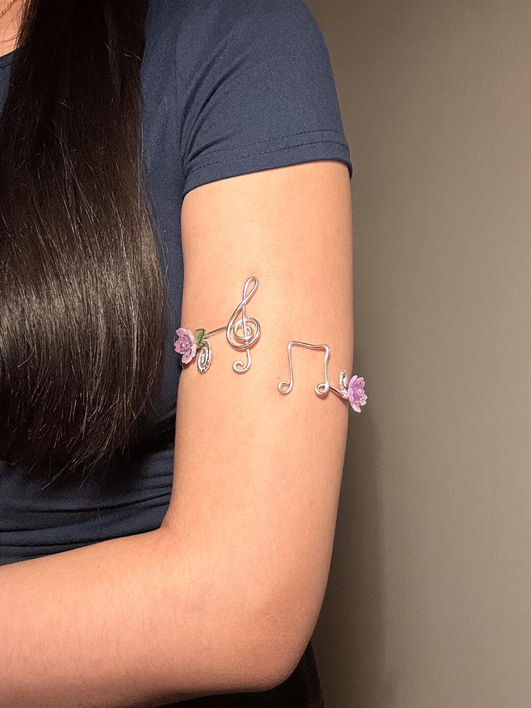 Handmade Music Note Arm Cuff, Beaded Wire Jewelry - Etsy