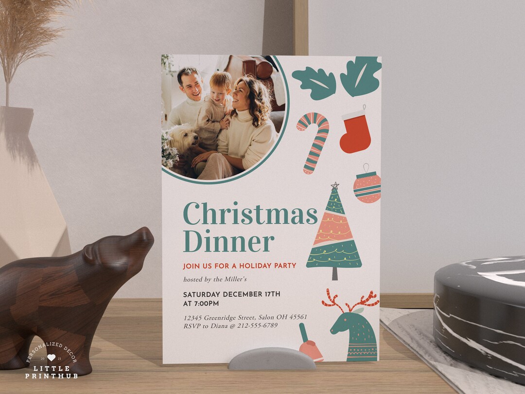 Fully Editable Template Personalized 5x7 Christmas Party - Etsy