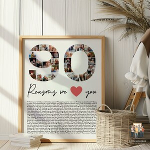 90 Reasons We Love You Custom Photo Collage, Why I Love You Picture ...