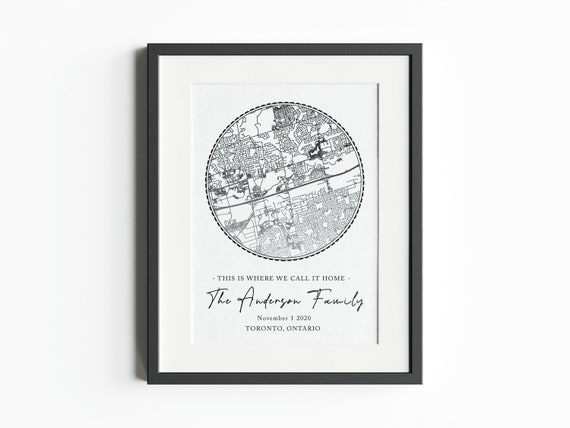 First Home Map Print Custom City Map With FRAME Realtor | Etsy