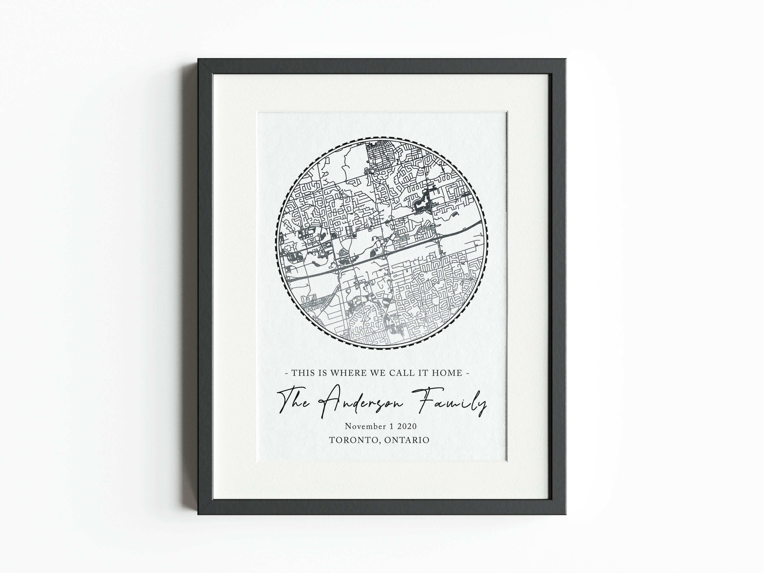 First Home Map Print Custom City Map With FRAME Realtor | Etsy