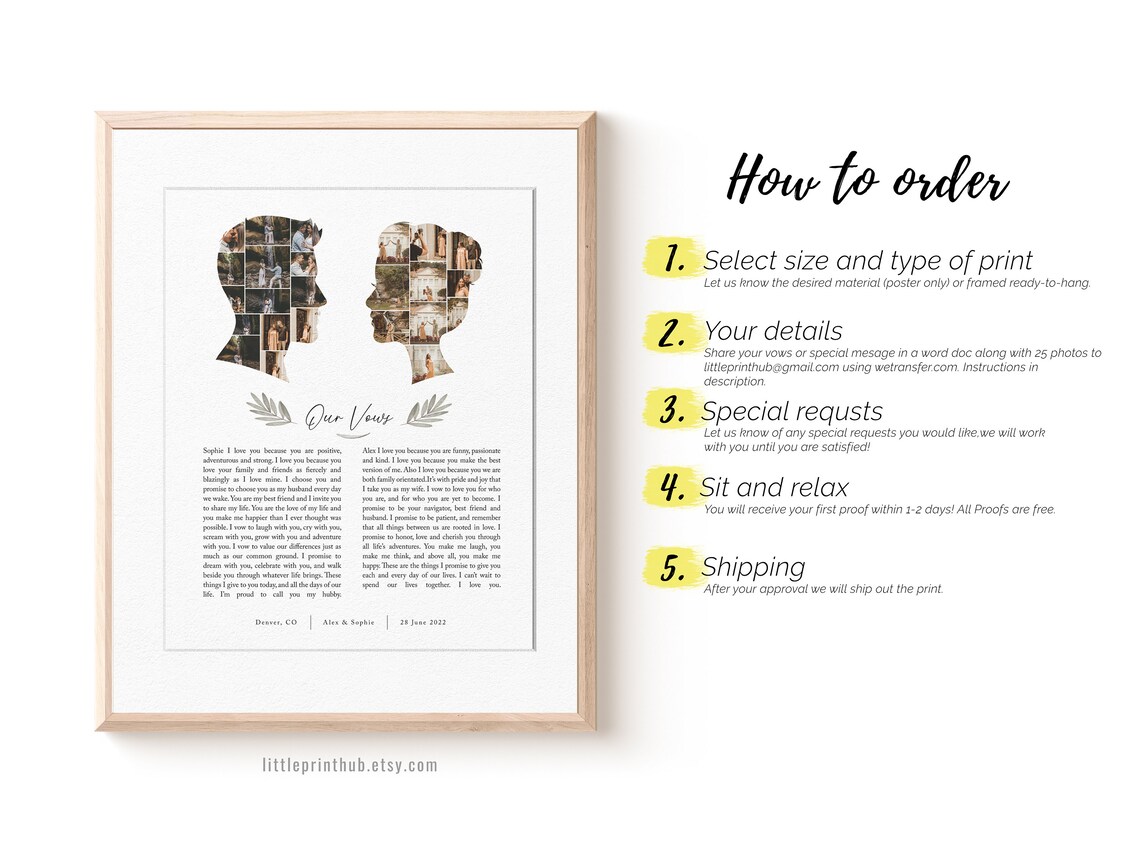 Custom Wedding Vows From Bride to Groom His or Her Wedding | Etsy