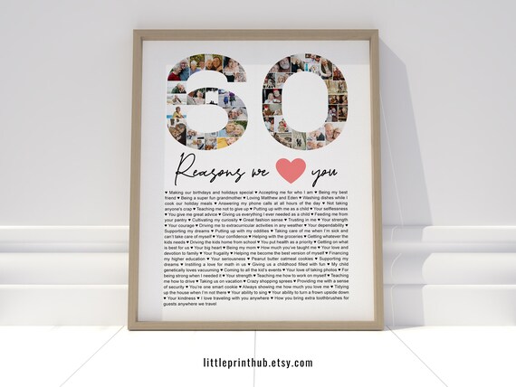 60 Reasons We Love You Custom Photo Collage Why I Love You - Etsy