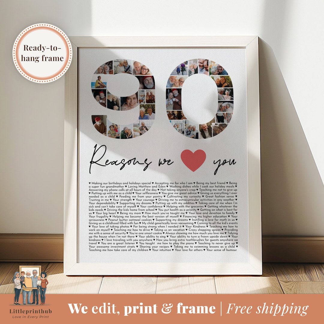 90 Reasons We Love You Custom Photo Collage, Why I Love You Picture ...