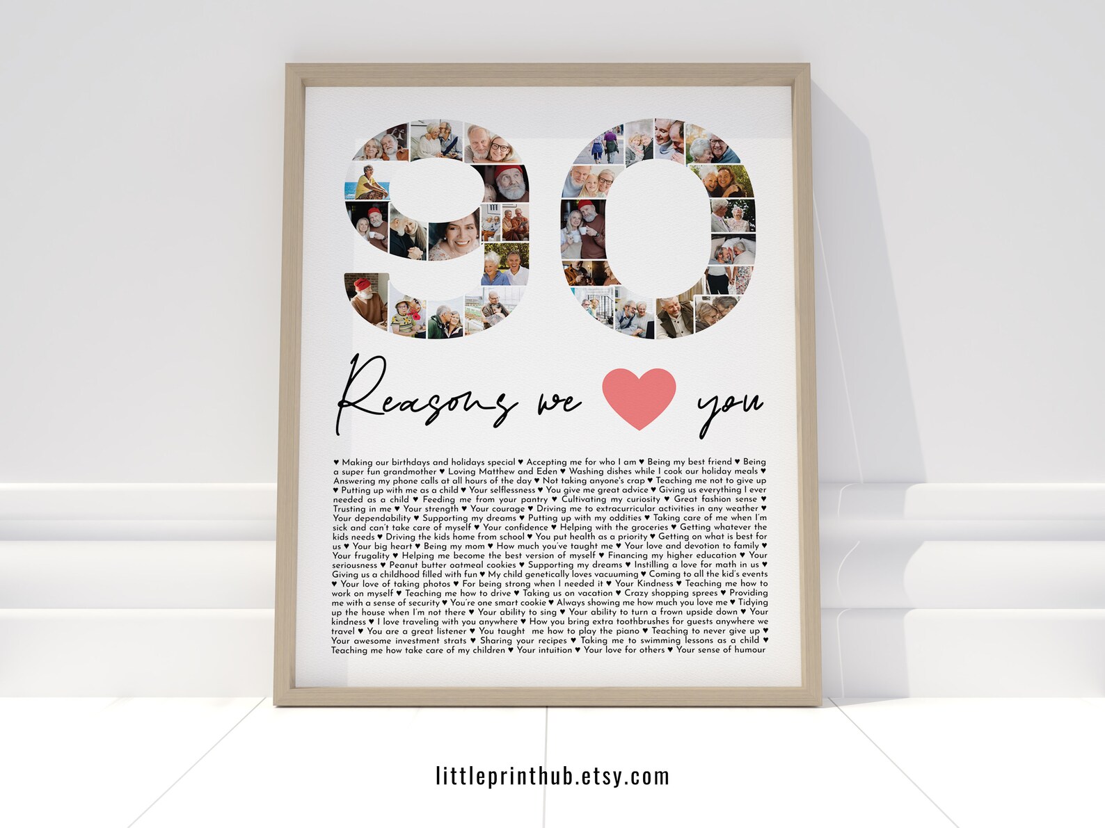 90 Reasons We Love You Custom Photo Collage Why I Love You - Etsy