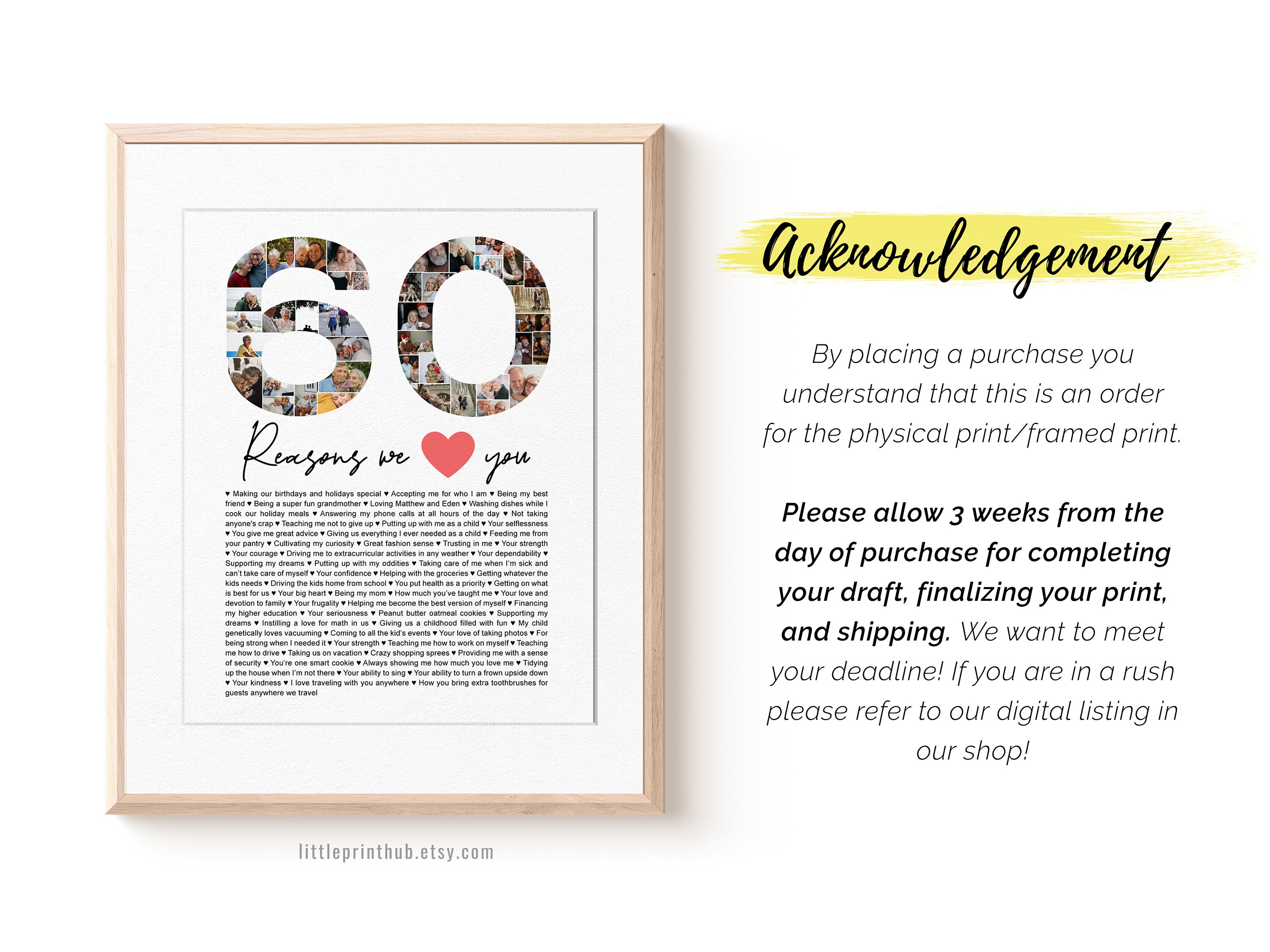 60 Reasons We Love You Custom Photo Collage Why I Love You - Etsy