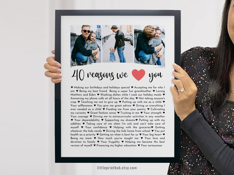 Fully Editable Template 40 Reasons We Love You Custom Photo - Etsy